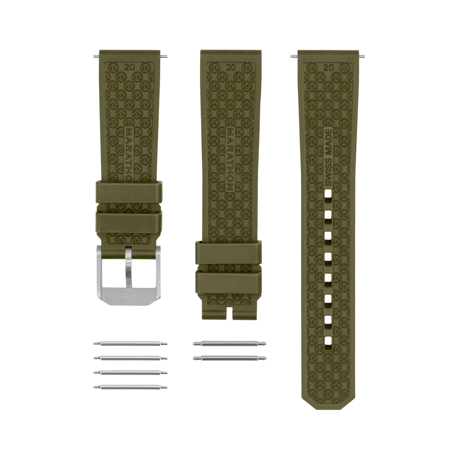 Marathon V2 OD Green Parkerized Rubber Dive Watch Strap | Australia ...