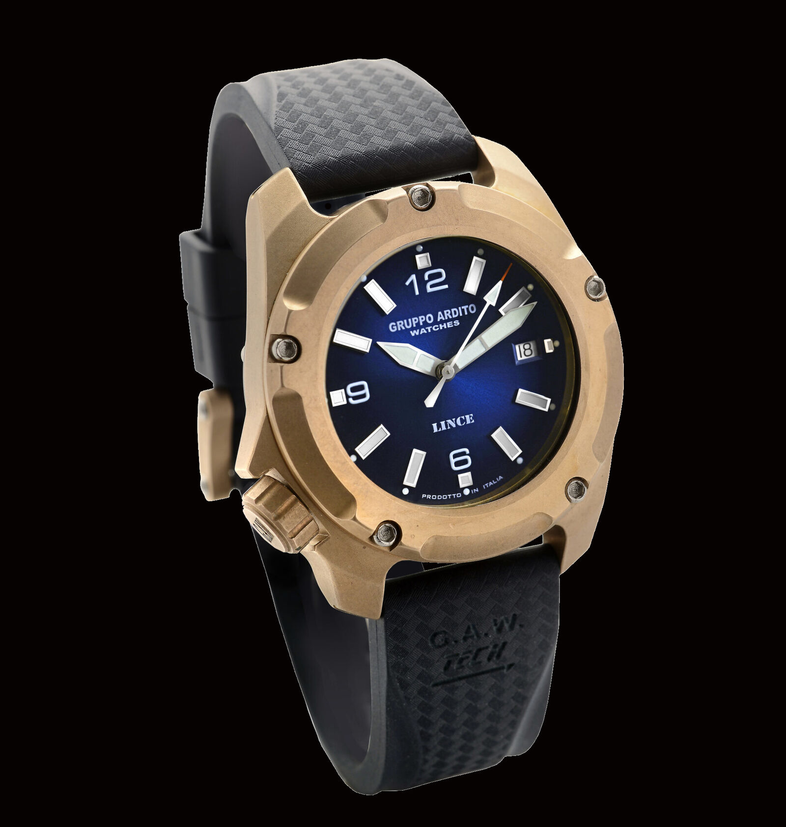 Gruppo Ardito Lince Bronze Blue Dive Watch | Australia Authorized ...