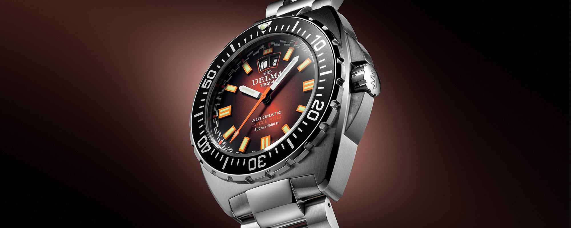 Delma Shell Star Big Date Dive Watch - Brown | Australia Authorized ...
